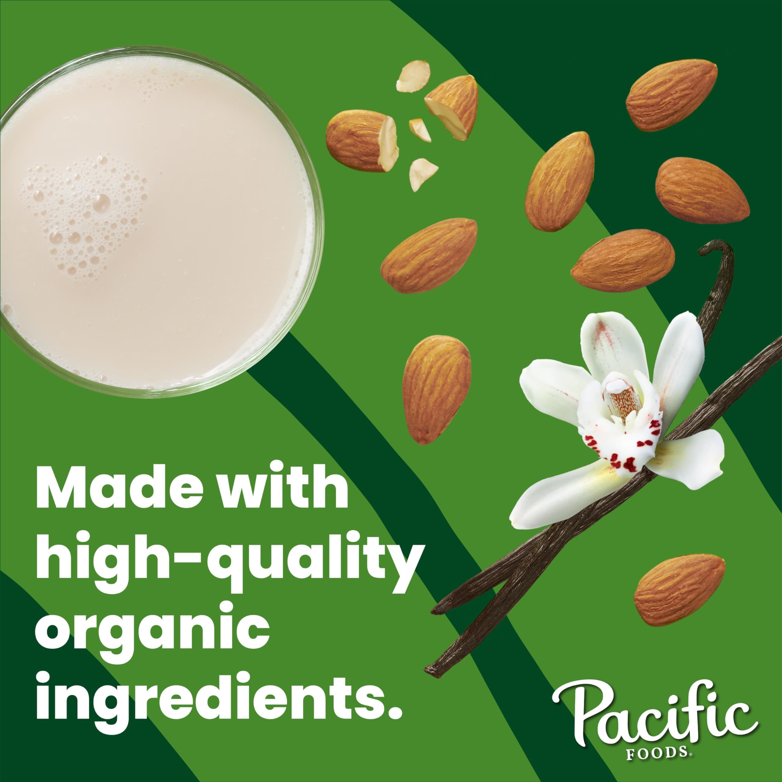 Pacific Foods Organic Vanilla Almond Milk, Plant Based Milk, 32 oz Carton