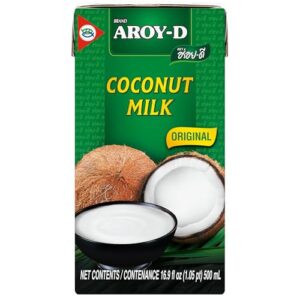 aroy-d coconut milk 16.9 fluid ounce (500ml), pack of 12