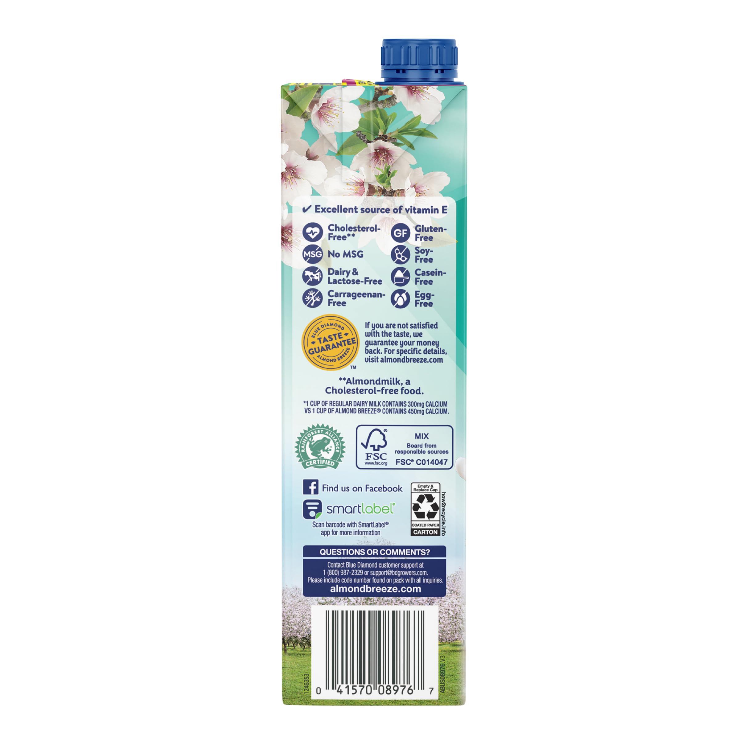 Almond Breeze Dairy Free Almondmilk Blend, Almond Coconut, Unsweetened Original, 32 Fl Oz (Pack of 12)