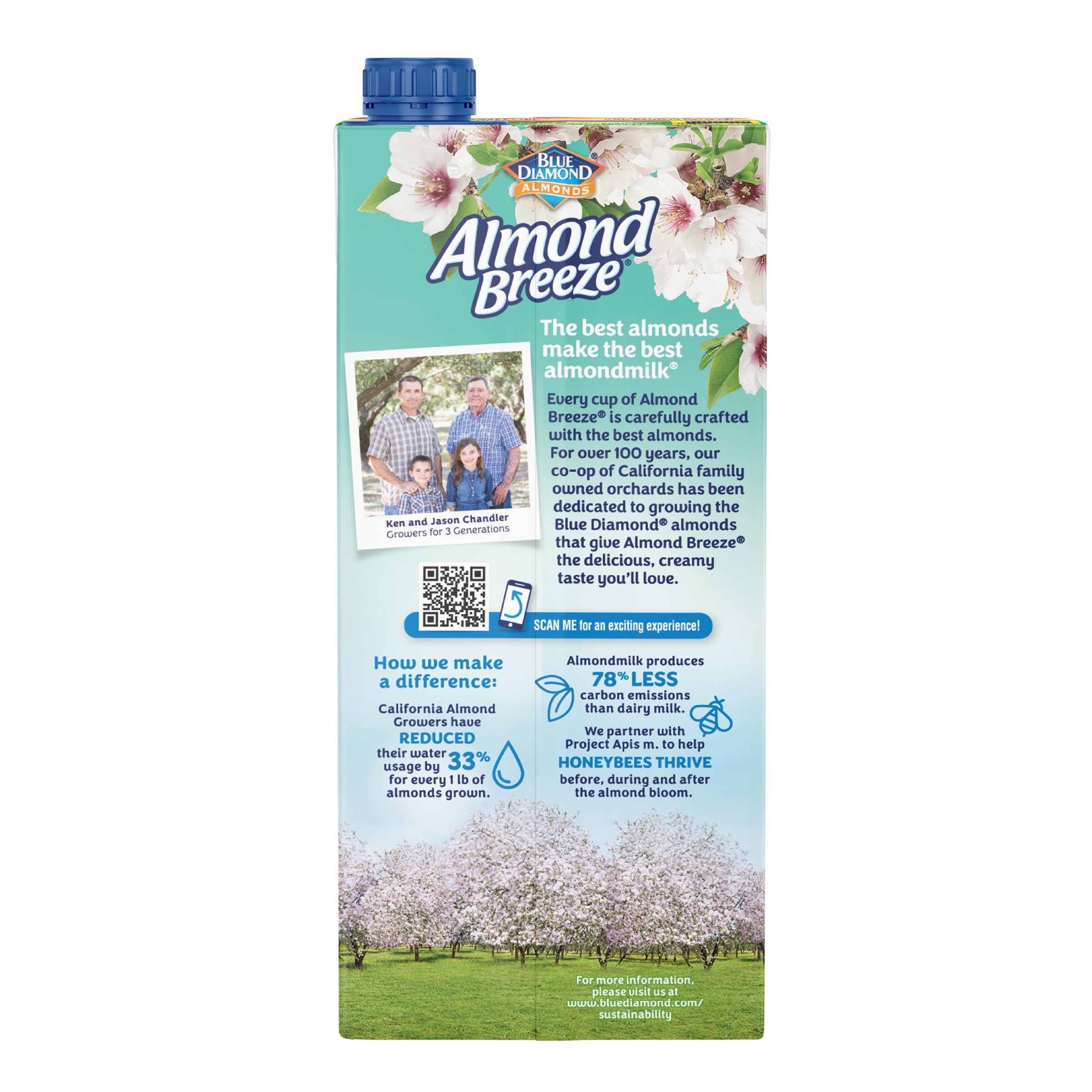 Almond Breeze Dairy Free Almondmilk Blend, Almond Coconut, Unsweetened Original, 32 Fl Oz (Pack of 12)