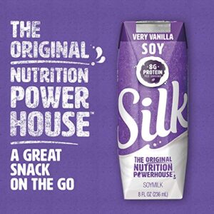 Silk Shelf-Stable Soymilk Singles, Very Vanilla, Dairy-Free, Vegan, Non-GMO Project Verified, 8 oz., 18 Pack