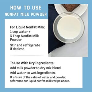 Judee’s Non-Fat Milk Powder 11.25 oz - 100% Non-GMO, Keto-Friendly - rBST Hormone-Free, Gluten-Free and Nut-Free - Good Source of Protein and Calcium - Made in USA