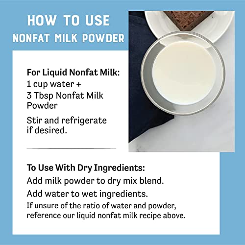 Judee’s Non-Fat Milk Powder 11.25 oz - 100% Non-GMO, Keto-Friendly - rBST Hormone-Free, Gluten-Free and Nut-Free - Good Source of Protein and Calcium - Made in USA