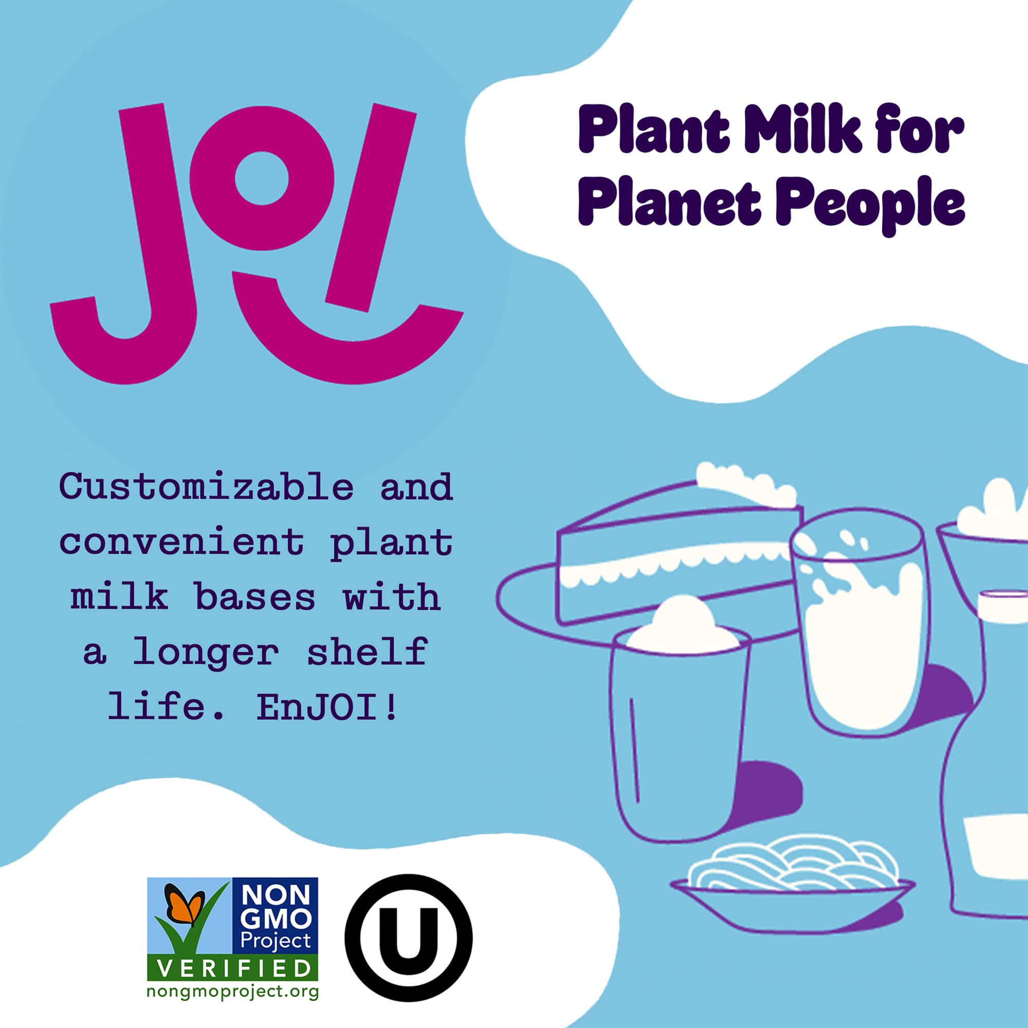 Almond Milk Unsweetened Plain Concentrate by JOI - 2-Pack x 27 Servings - Vegan, Kosher, Shelf Stable, Keto-Friendly, Dairy Free, & Fat Free Milk - Almond Milk Powder Substitute, Coffee & Plant Milk Creamer