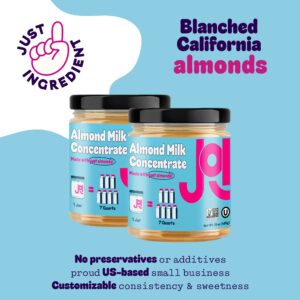 Almond Milk Unsweetened Plain Concentrate by JOI - 2-Pack x 27 Servings - Vegan, Kosher, Shelf Stable, Keto-Friendly, Dairy Free, & Fat Free Milk - Almond Milk Powder Substitute, Coffee & Plant Milk Creamer