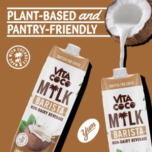 Vita Coco Barista Milk - Plant Based, Dairy Free Milk Alternative - Gluten Free, Soy Free, and Unsweetened - Perfect Add to Coffee, Matcha, Pink Drinks - 33.8 Fl Oz (Pack of 6)