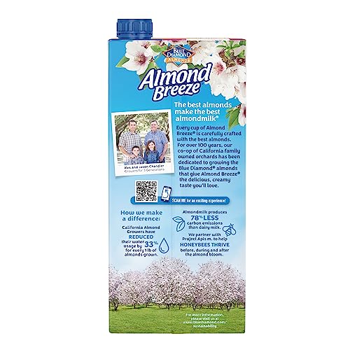 Almond Breeze Dairy Free Almondmilk, Unsweetened Original, 32 Ounce (Pack of 12)