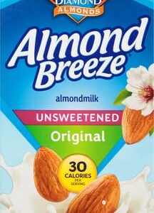 Almond Breeze Dairy Free Almondmilk, Unsweetened Original, 32 Ounce (Pack of 12)