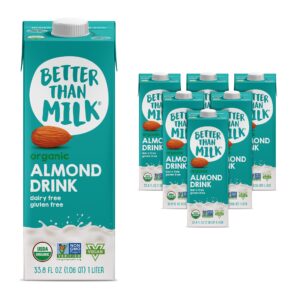 better than milk organic almond milk original - dairy-free vegan friendly, non gmo certified (pack of 6),33.8 fl.oz(pack of 6)