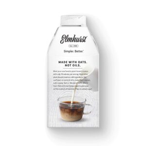 Elmhurst 1925 Unsweetened Oat Creamer, Plant-Based, Vegan, 16 Ounce (Pack of 6)