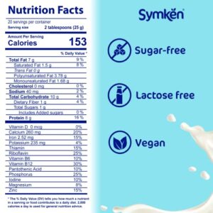 SYMKEN Sugar-free Soy Milk Powder 17.6 Oz (500g) | Vegan | High in Protein | Gluten free | Lactose free | Non-GMO | Plant-based | Non-Dairy | Added with Vitamins, Minerals, and Antioxidants