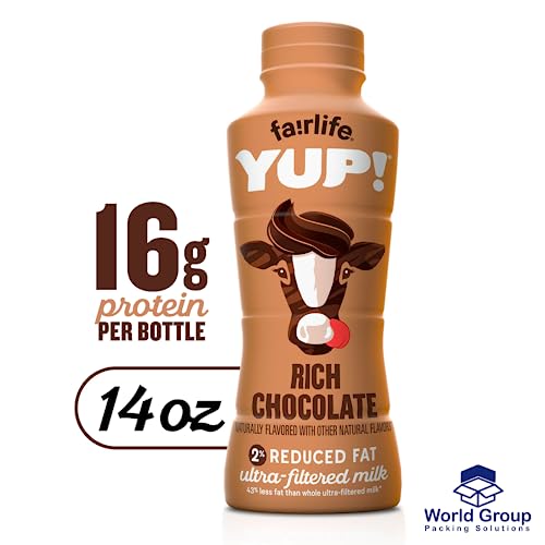 Fairlife Variety Pack - Rich Chocolate & Very Strawberry - 23g Protein, All Natural Flavors, Low Fat Ultra Filtered Milk Rich, 14oz (Pack of 6) By World Group Packing Solutions