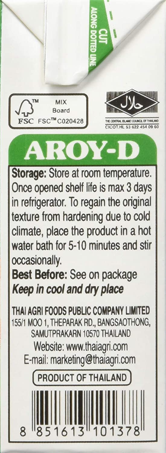 Aroy-D Coconut Milk 8.5 Fluid Ounce (250ml) (Coconut Milk 8.5oz, pack of 12)