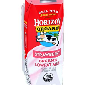 Organic Milk, Horizon Organic Whole Milk | Shelf Stable Milk, Grass Fed Milk Assortment of Plain, Vanilla, Chocolate, & Strawberry, Lowfat On-The-Go Milk Boxes for Kids & Adults| Includes Calcium, Vitamin A, Vitamin D & 8g of Protein, Non GMO Milk 8 Fl Oz