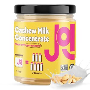 unsweetened cashew milk concentrate by joi - 27 servings - vegan, kosher, shelf-stable, keto-friendly, and gluten-free - substitute for cashew powder and butter - use for coffee creamer, add to smoothies and tea or make your own cashew milk