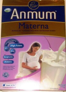 anmum materna plain reduced fat powdered milk drink for pregnant women 375gr