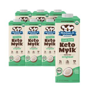 mooala - organic original keto mylk, 1l (pack of 6) – shelf-stable, non-dairy, gluten-free, soy-free, plant-based milk with