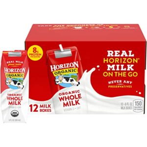 horizon organic shelf-stable whole milk boxes, 8 oz., 12 pack