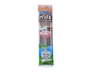 sylvan meadows milk straws, five straws per package, strawberry, 1pk