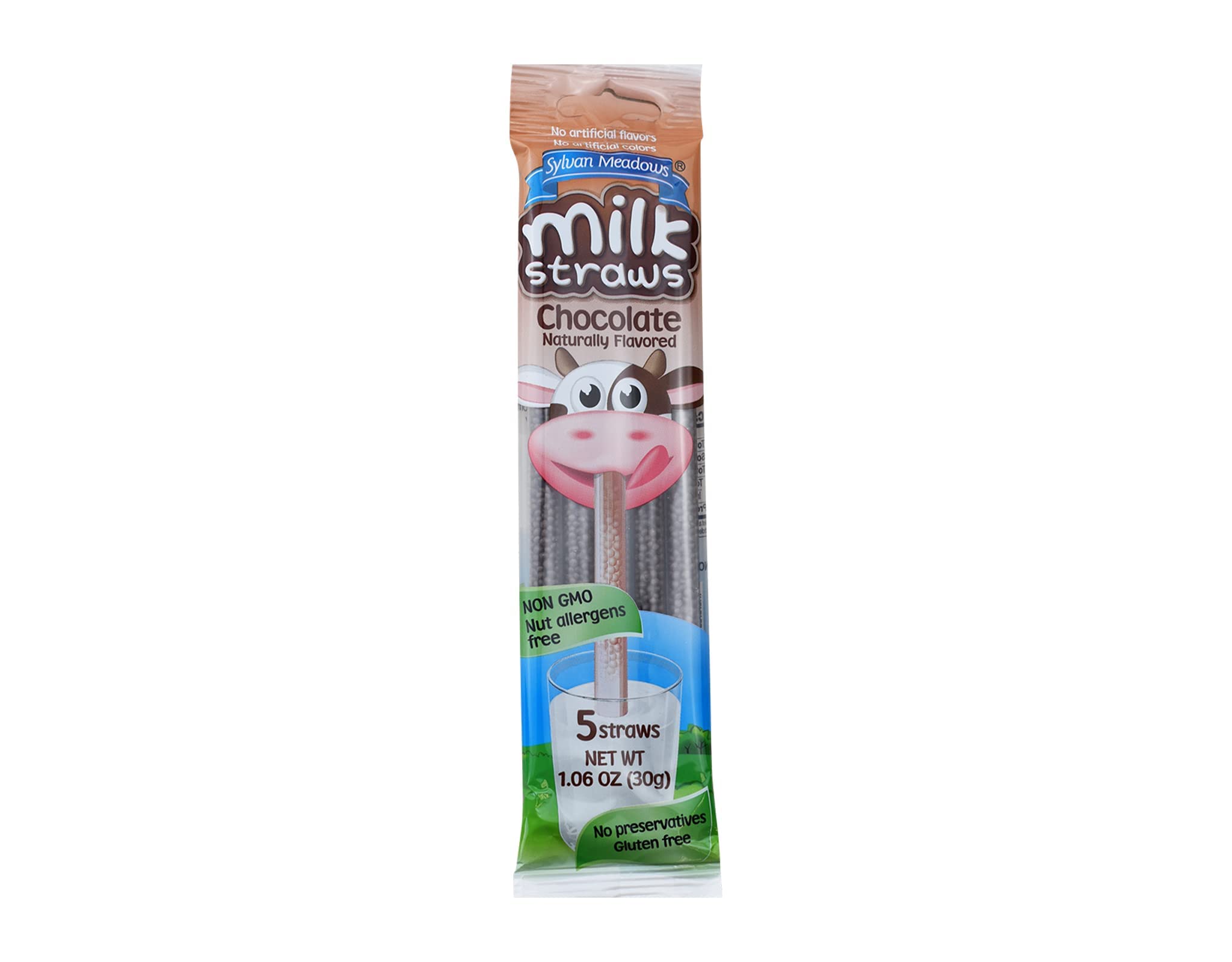 Sylvan Meadows Milk Straws, Five Straws per Package, Strawberry, 1Pk