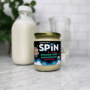 Wilderness Poets SPiN, Organic Almond Milk Concentrate (Unsweetened) - (1 gallon - 8 Pound) - 228 Servings - Make Almond Milk or Non-Dairy Creamer for Coffee, Tea, Lattes, Smoothies and Vegan Desserts (128 Ounce - 8 Pound)