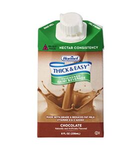 thick & easy thickened 2% reduced fat dairy beverage, chocolate, nectar consistency, 8 ounce (pack of 27)