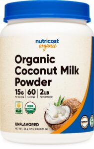 nutricost organic coconut milk powder 2lbs - non-gmo, certified organic coconut milk powder