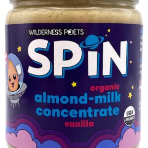 Wilderness Poets SPiN, Organic Almond Milk Concentrate (Vanilla) - 28 Servings - Make Almond Milk or Non-Dairy Creamer for Coffee, Tea, Lattes, Smoothies and Vegan Desserts (16 Ounce)