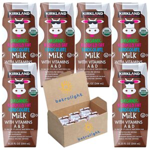 organic milk chocolate | grass fed vegan milk with 8g protein | shelf stable single serve cartons | on-the-go | 8.25 fl oz 6 pack | every order is elegantly packaged in a signature betrulight branded box!