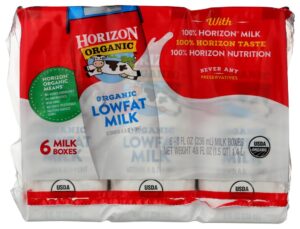 horizon organic lowfat milk 8 fl. oz., 6 count (pack of 2)