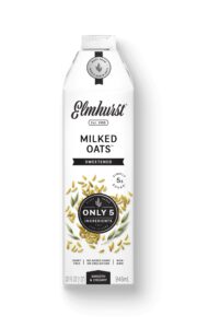 elmhurst 1925 milked oats sweetened oat milk, dairy free, vegan, 32 ounce (pack of 6)