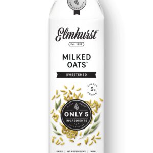 Elmhurst 1925 Milked Oats Sweetened Oat Milk, Dairy Free, Vegan, 32 Ounce (Pack of 6)