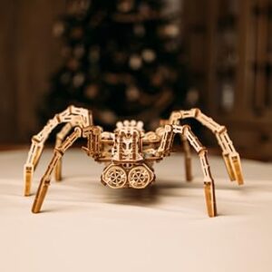 Wood Trick Mechanical Spider 3D Wooden Puzzle - Runs up to 7 feet - Wooden Model Kit for Adults and Kids to Build