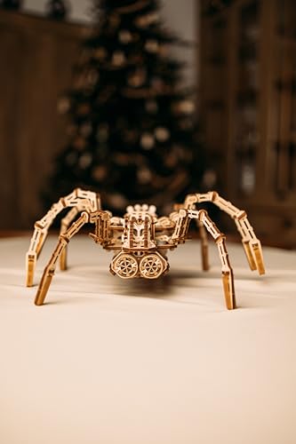 Wood Trick Mechanical Spider 3D Wooden Puzzle - Runs up to 7 feet - Wooden Model Kit for Adults and Kids to Build