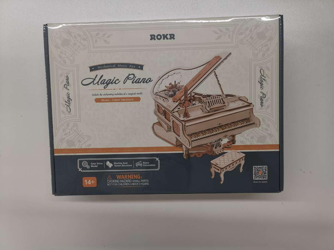 ROKR 3D Wooden Puzzles for Adults 223pcs Piano Model Kit 1:20 Scale Building Puzzles Wooden Music Box Unique Gift for Men Women Hobbies for Birthday Christmas