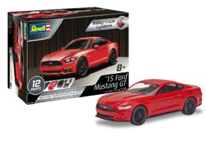 revell 85-1238 2017 ford mustang gt model car kit 1:25 scale 12-piece skill level 2 plastic easy-click model building kit, red