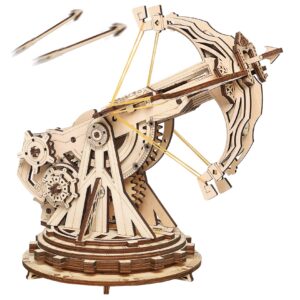 rowood 3d puzzles for adults teens, diy catapult mechanical wooden model kits to build, birthday choice