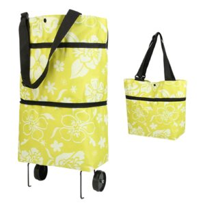 grocery cart foldable grocery cart with shopping bag, reusable collapsible trolley bags waterproof folding shopping bag shop cart with wheels reusable grocery bags for women utility carts