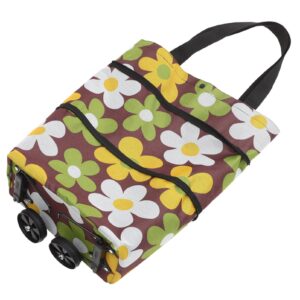 nuobesty tote bags go cart groceries reusable grocery bag outdoor storage bag grocery cart bag grocery tote bag foldable storage bag with wheels tie rod shopping large oxford cloth