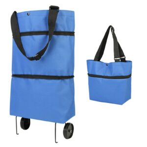 grocery cart foldable grocery cart with shopping bag, reusable collapsible trolley bags waterproof folding shopping bag shop cart with wheels reusable grocery bags for women utility carts