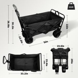 Heavy Duty Collapsible Wagon Cart Outdoor Folding Utility Camping Garden Wheels