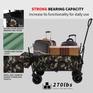 Rolling Collapsible Garden Cart Kids Camping Wagon with 360 Degree Swivel Wheels & Removable Canopy, 250LBS Weight Capacity Folding Utility Wagon Cart with Storage Basket for Outdoor Camping Shopping