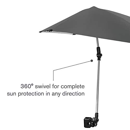 MacSports Collapsible Folding Outdoor Utility Wagon (Black) and Sport-Brella Versa-Brella SPF 50+ Adjustable Umbrella (Gray)