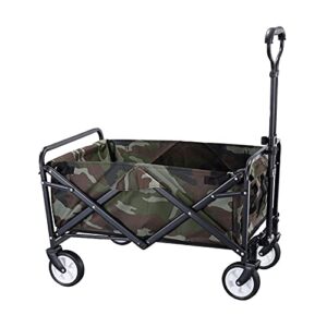 suuim outdoor folding utility wagon collapsible outdoor garden utility wagon, transport trolley for all terrain, beach trailer, adjustable handle, load-bear