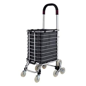 collapsible folding wagon, folding shopping cart grocery utility,elderly travel trolley,lightweight stair climbing cart with rolling swivel wheels and