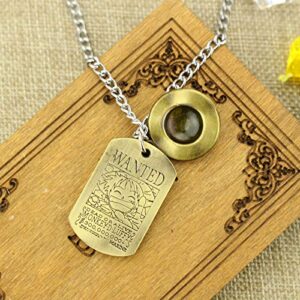 MEETCUTE Anime One Piece Luffy Skeleton The Straw Hat Pirates Rope Chain Pendant Necklace Cap Cosplay for Boys Men