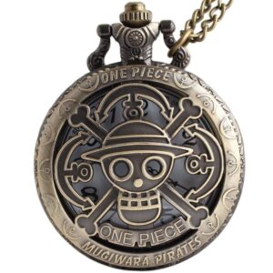 vigoroso one piece anime vintage antique bronze steampunk quartz pocket watch necklace pendant in box