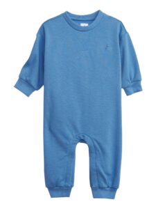 gap unisex baby fleece one-piece jasper blue 18-24m