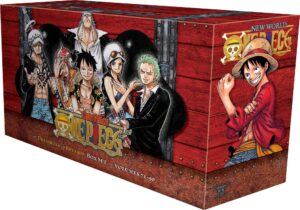 one piece box set 4: dressrosa to reverie: volumes 71-90 with premium (4) (one piece box sets)