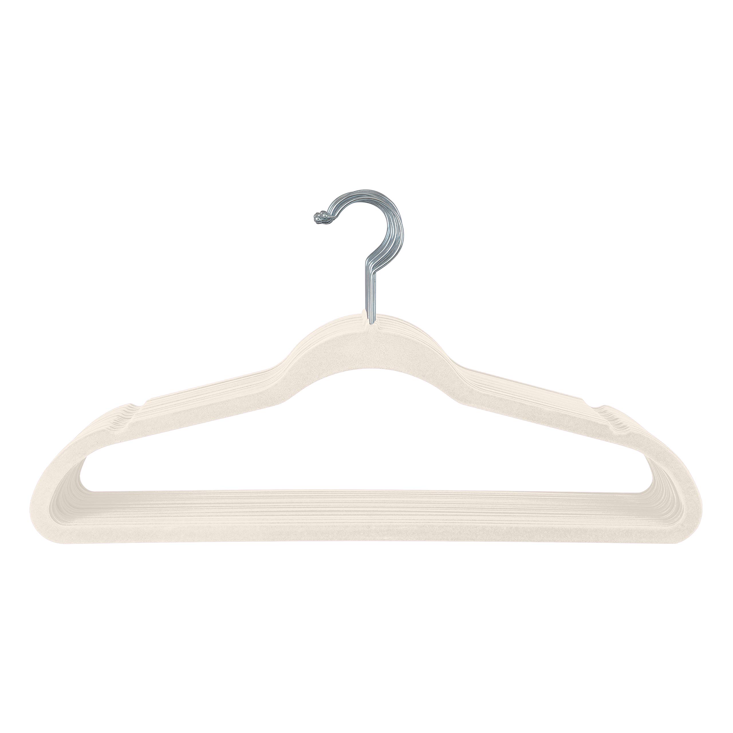 Simplify 10 Super Slim Velvet Huggable Hangers in Ivory